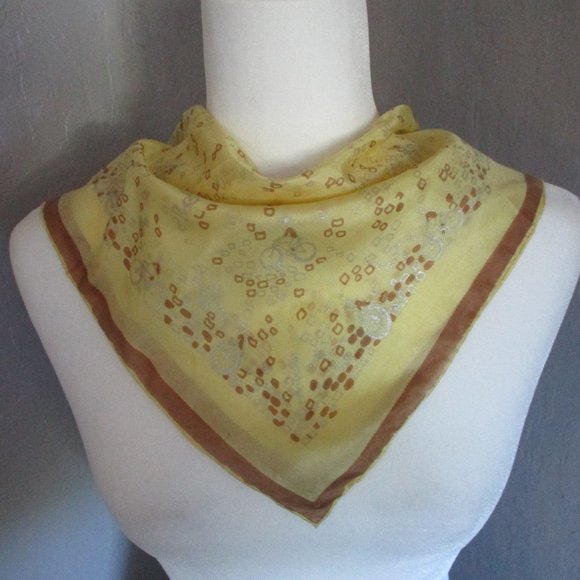 Vintage | Accessories | 95s Silk Vintage Light Yellow Scarf | Poshmark